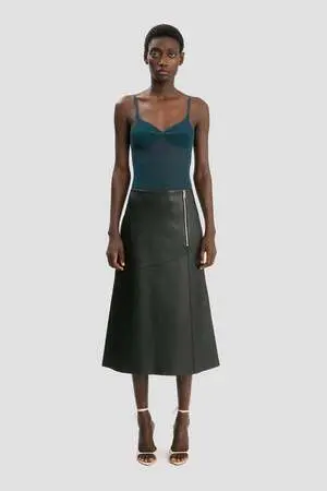 Victoria Beckham Panelled Leather Midi Skirt