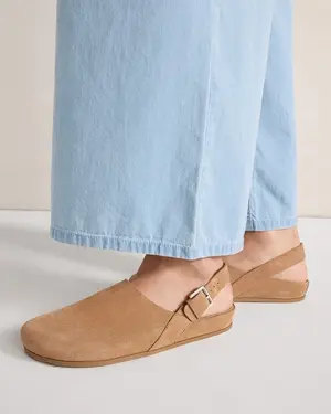 HAVEN WELL WITHIN Suede Buckle Clogs - Deep Mocha