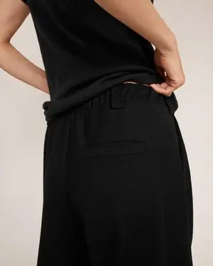 HAVEN WELL WITHIN Double Knit Pleated Wide Leg Trousers - Nightfall