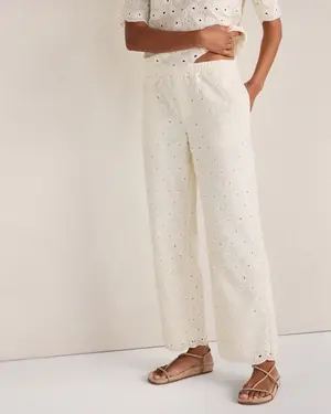 HAVEN WELL WITHIN Organic Cotton Eyelet Pants