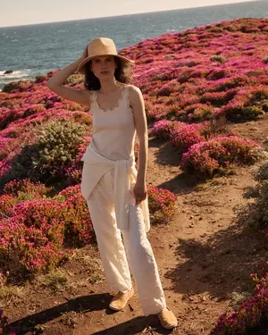 HAVEN WELL WITHIN Organic Cotton Eyelet Pants