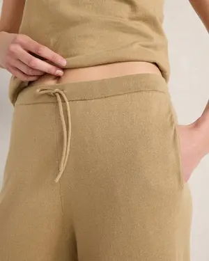 HAVEN WELL WITHIN Organic Cotton Jersey Wide Leg Pants - Truffle