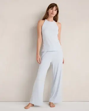 HAVEN WELL WITHIN Resti Drapey Rib Knit High Neck Tank Top - Nightfall