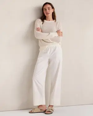 HAVEN WELL WITHIN Organic Cotton Twill Barrel Leg Pants - Ivory