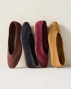 HAVEN WELL WITHIN Soft Suede Ballet Flats - Nightfall