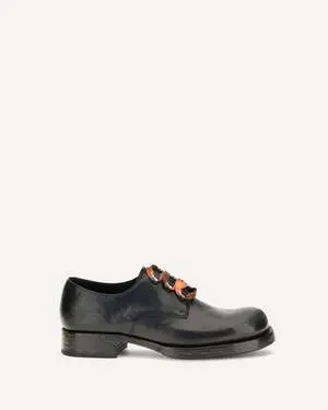 Prada Distressed Leather Lace-up Shoes