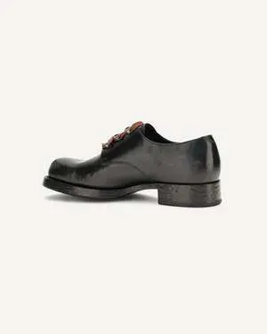 Prada Distressed Leather Lace-up Shoes