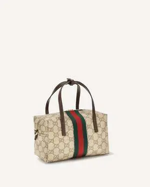 Gucci Mini Boston Handbag With Web Stripe