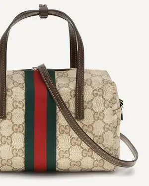 Gucci Mini Boston Handbag With Web Stripe