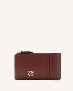 Pinko Airone Leather Cardholder - Bordeaux