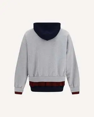 Balenciaga Layered Cotton Hoodie With Embroidered Logo - Multicolour