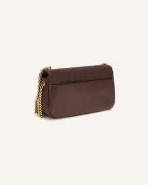 Pinko Medium Love Bag Click Soft Horizontal Shoulder Bag - Brown