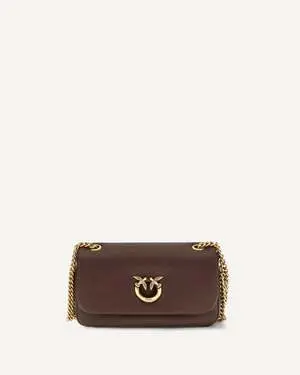 Pinko Medium Love Bag Click Soft Horizontal Shoulder Bag - Brown