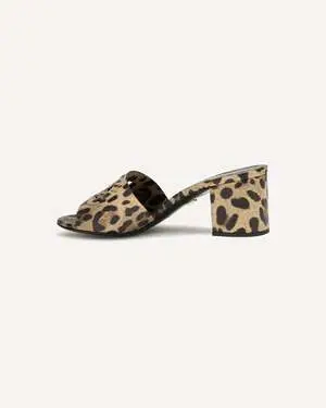 Dolce & Gabbana Leopard Print Leather Mules