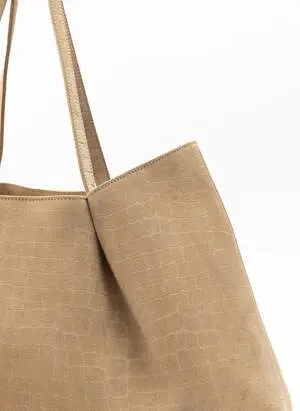 ELLEME Dimple Croco Suede Tote Bag