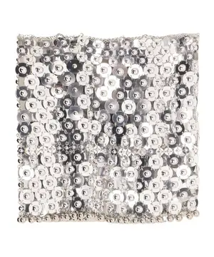Rabanne Sequined Silver-tone Chainmail Mini Skirt