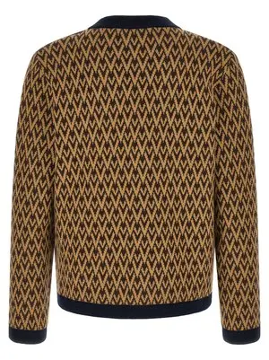 Valentino Garavani V-neck Cardigan With "toute La V" Jacquard Pattern