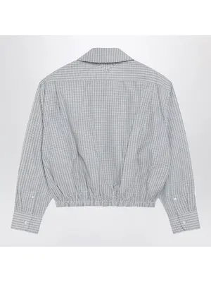 Prada Madras Fabric Shirt With Tie Neck