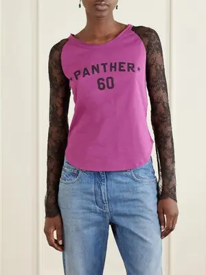 Valentino Garavani Printed Crewneck Lace Top - No