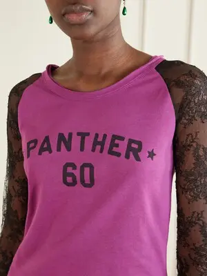 Valentino Garavani Printed Crewneck Lace Top - No