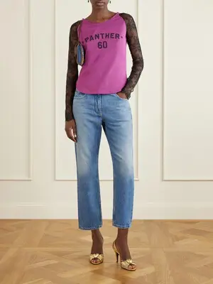 Valentino Garavani Printed Crewneck Lace Top - No