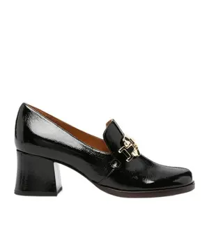 Chie Mihara Teil Buckle-detail Patent Loafers - Black