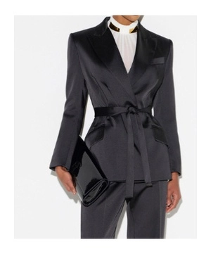 Elisabetta Franchi Belted Satin Jacket