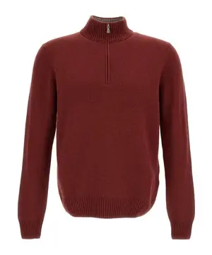 GRAN SASSO Zip-up Sweater - Red