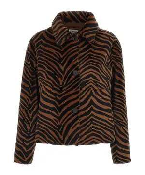 P.a.r.o.s.h Animal-print Leather Jacket - Brown/black