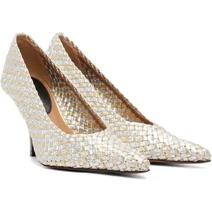Stella McCartney Elsa Woven Metallic High Heels