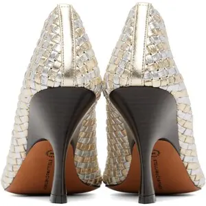 Stella McCartney Elsa Woven Metallic High Heels