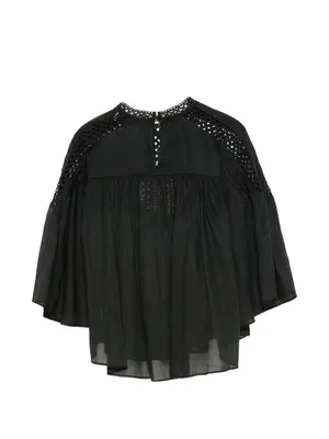 Isabel Marant Étoile Parina Lace-trimmed Woven Blouse - Black