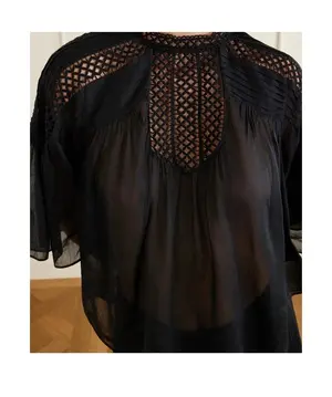 Isabel Marant Étoile Parina Lace-trimmed Woven Blouse - Black