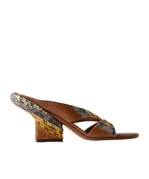 Dries Van Noten Snake-effect Leather Sandals