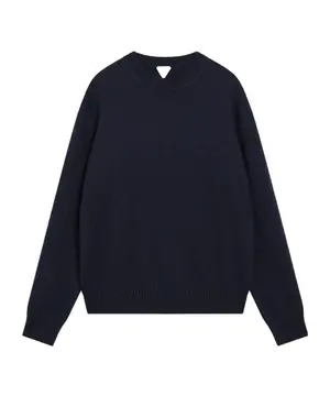 Bottega Veneta Crew Neck Long Sleeve Knit Top - Midnight Blue
