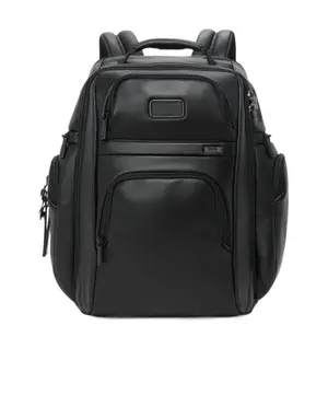 Tumi Leather Laptop Backpack - Black