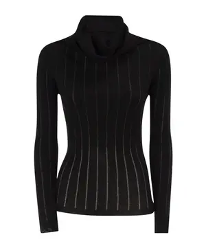 Max Mara Long-sleeve High-neck Top - Black