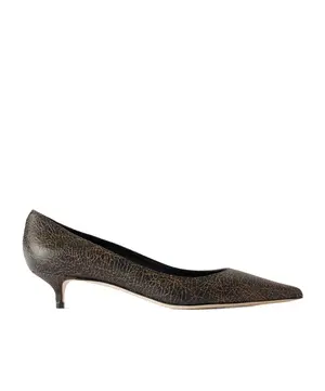JIMMY CHOO Amelia 30 Crinkled-leather Pumps - Black