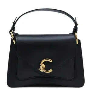 COCCINELLE Flap Logo Shoulder Bag - Black