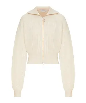 Sportmax Long-sleeve Hooded Knit Top - White