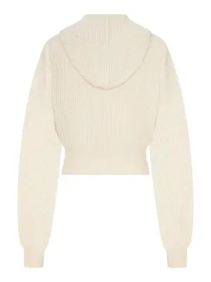 Sportmax Zip-up Hooded Ribbed-knit Cardigan