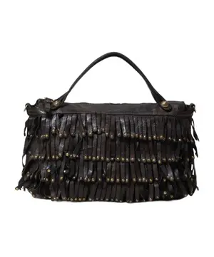 CAMPOMAGGI Studded Fringe Tote Bag - Black