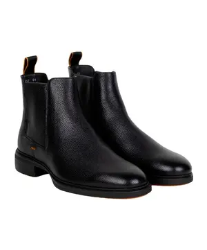 Santoni Easy Grained Leather Chelsea Boots
