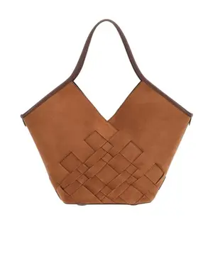 Hereu Interlock V-shape Tote Bag - Brown