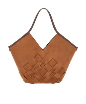 Hereu Interlock V-shape Tote Bag - Brown