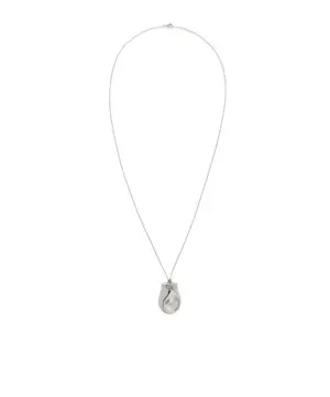 Khaite Palladium-coated Sculptural Pendant Necklace - White