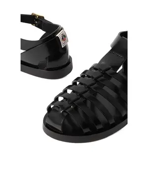 Bally Steva Fisherman Glossed-leather Sandals - Black