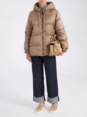 Max Mara Seia Hooded Zip-up Jacket - Nude