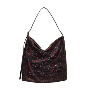Dries Van Noten Printed Satin Shoulder Bag - Black