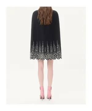 Valentino Garavani Draped Cape With Ombre Rhinestone Embroidery - No